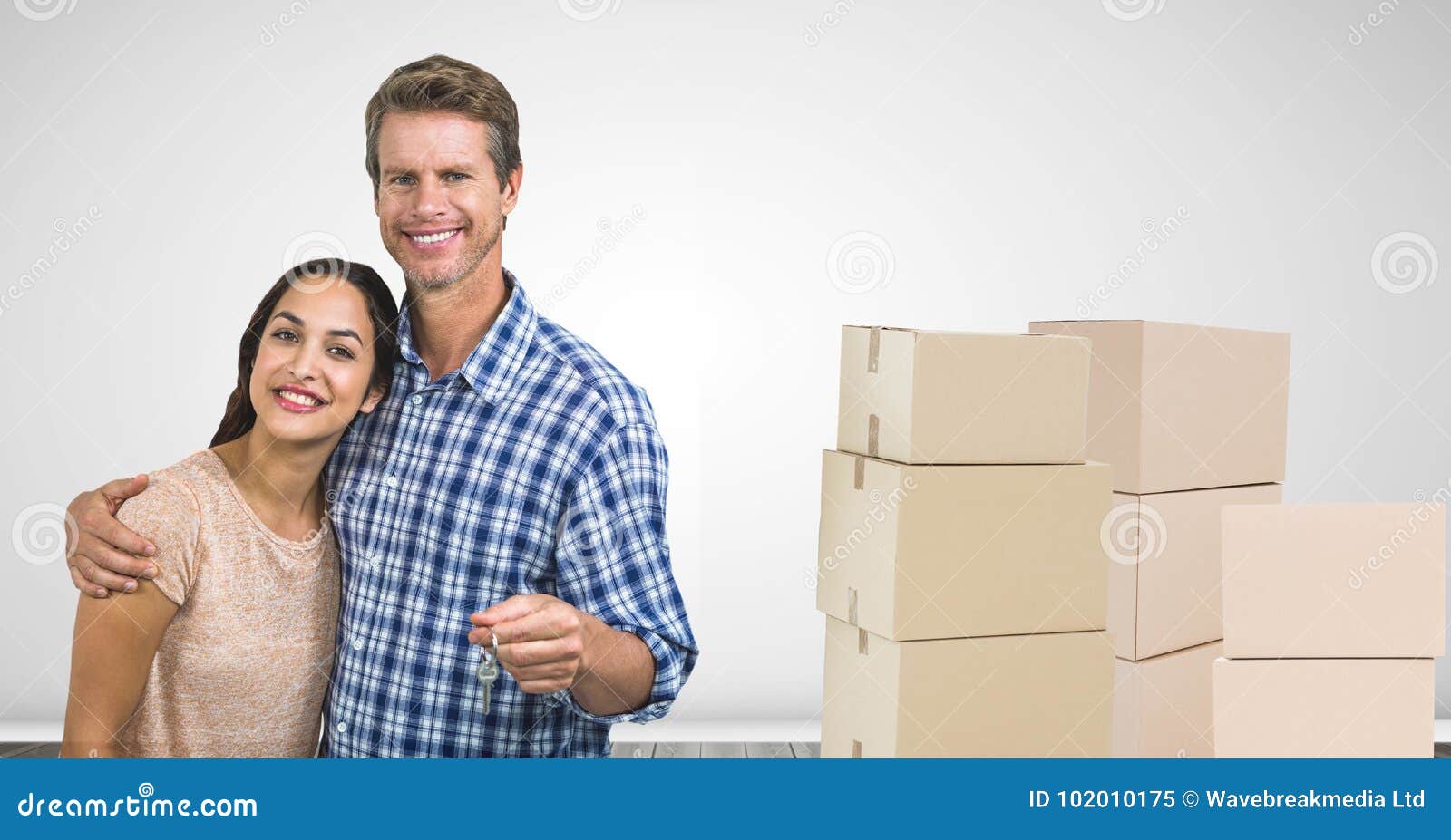 People Moving Boxes into New Home Stock Image - Image of cargo, casual ...