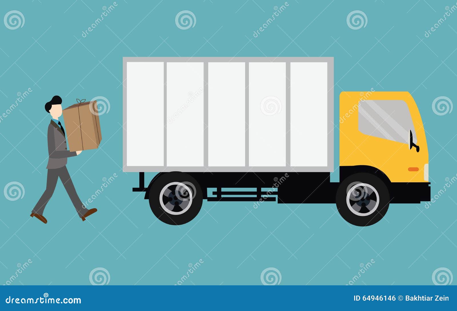 Red Truck With Container Royalty-Free Stock Image | CartoonDealer.com ...