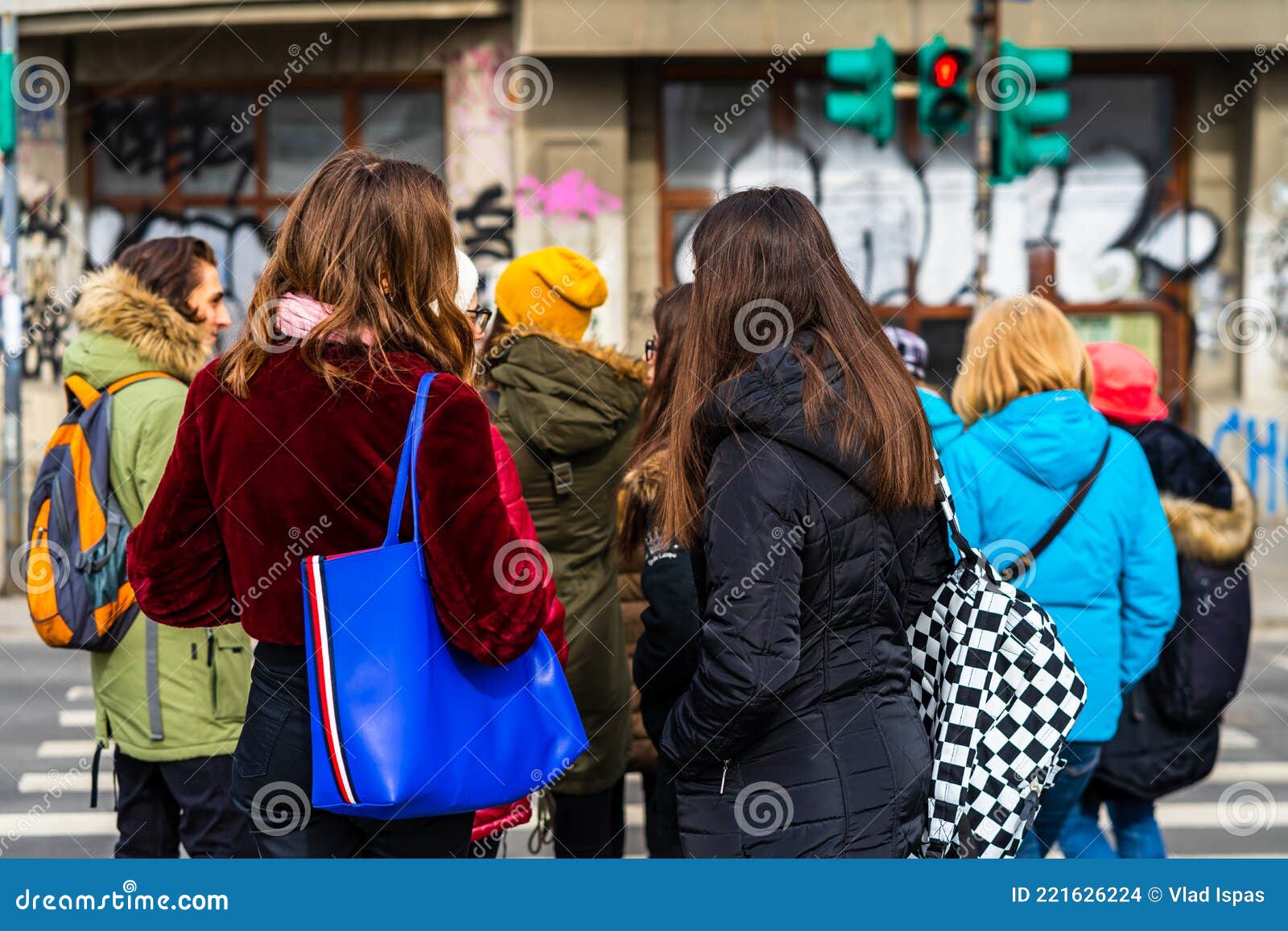 People Moving, Walking on the Streets in Downtown of Bucharest, Romania ...