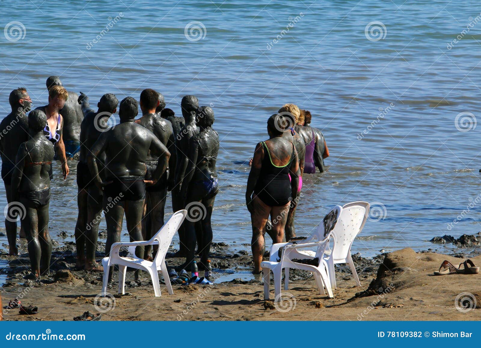People in the mud editorial photography. Image of israel - 78109382