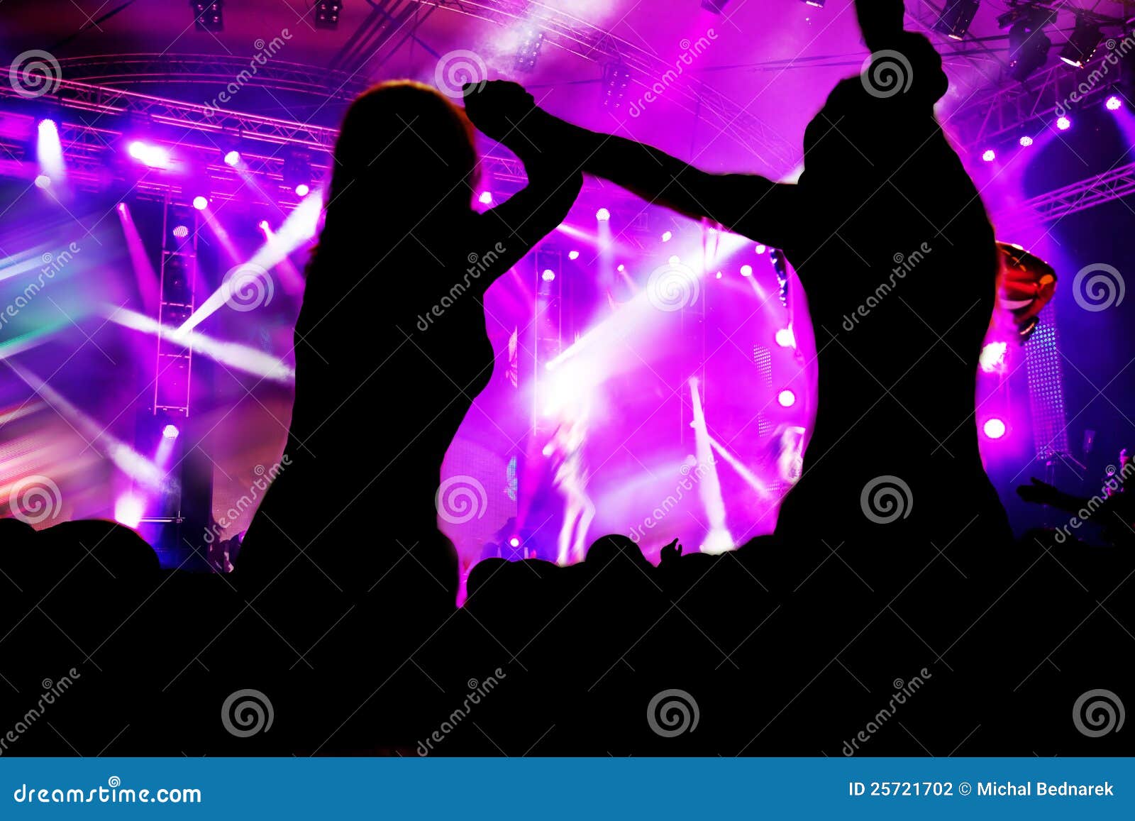 People on Music Concert, Disco Stock Photo - Image of audience, back ...
