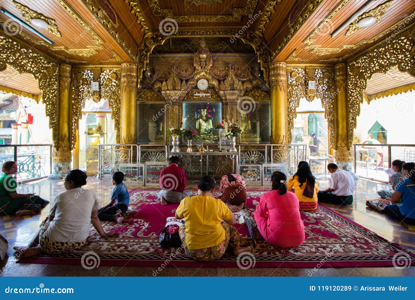People in Myanmar Temple Yangon Editorial Stock Image - Image of asia ...