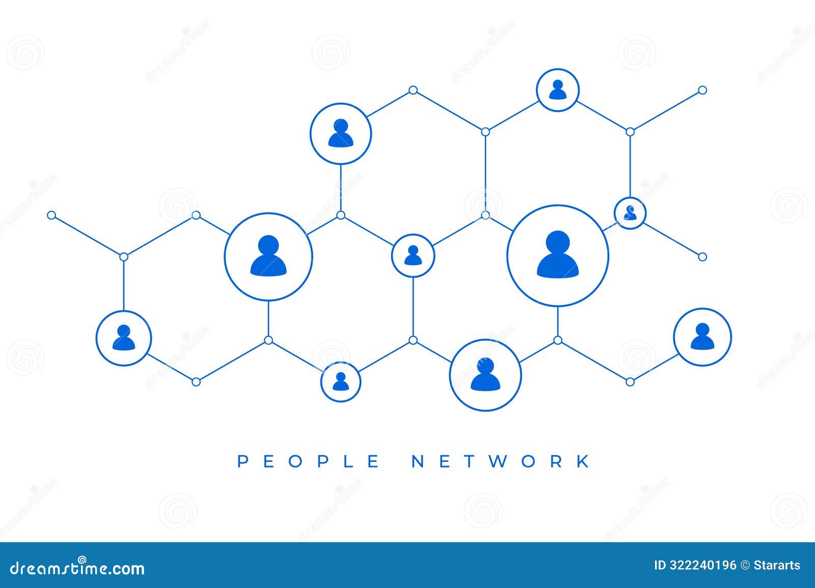 People Network Connection Hexagonal Background for Web Marketing Stock ...