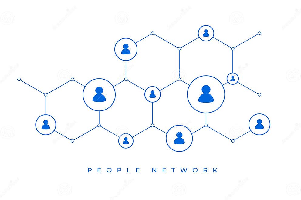 People Network Connection Hexagonal Background for Web Marketing Stock ...