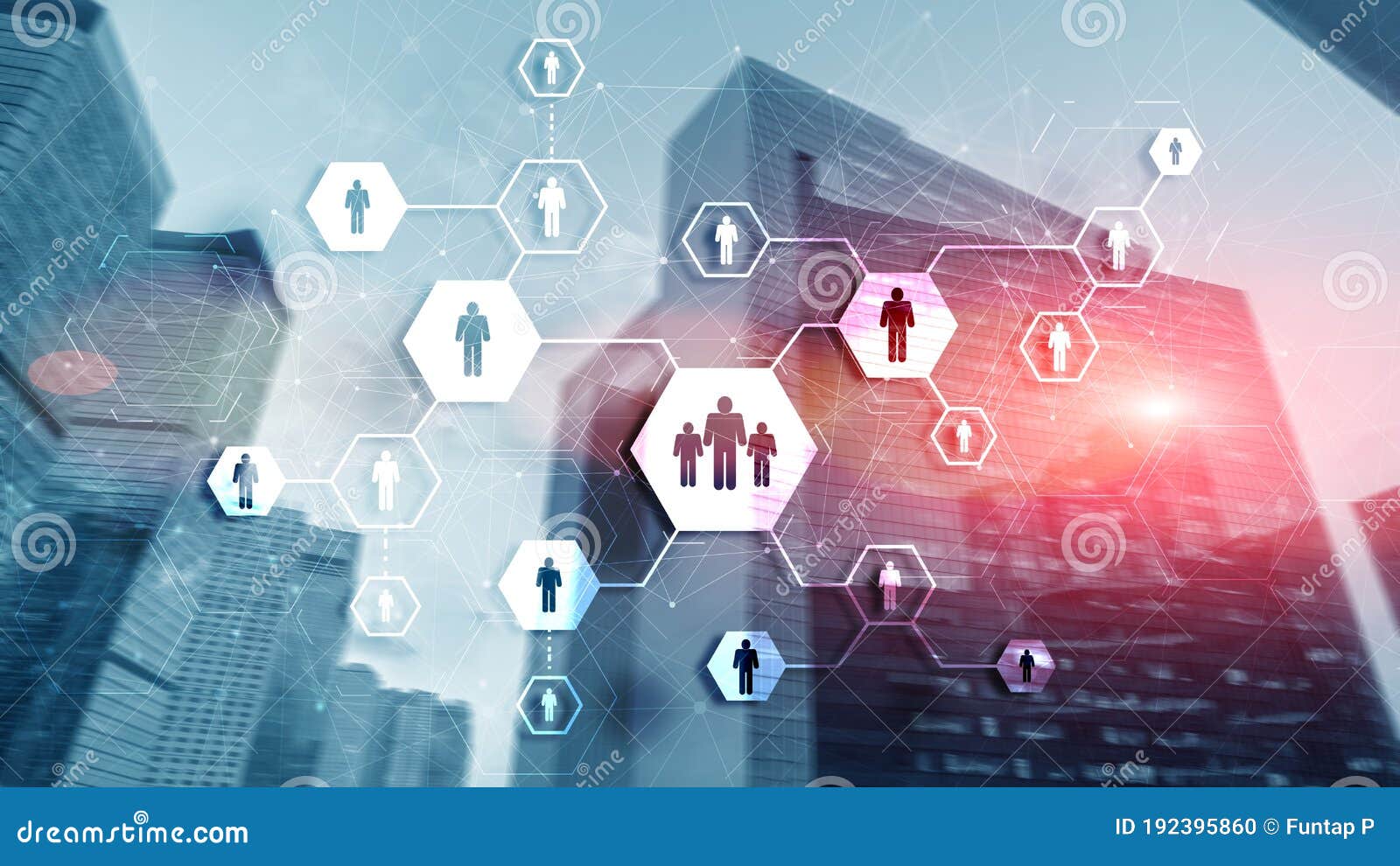 People Network Connection Icons on Blurred City Connection. Network ...