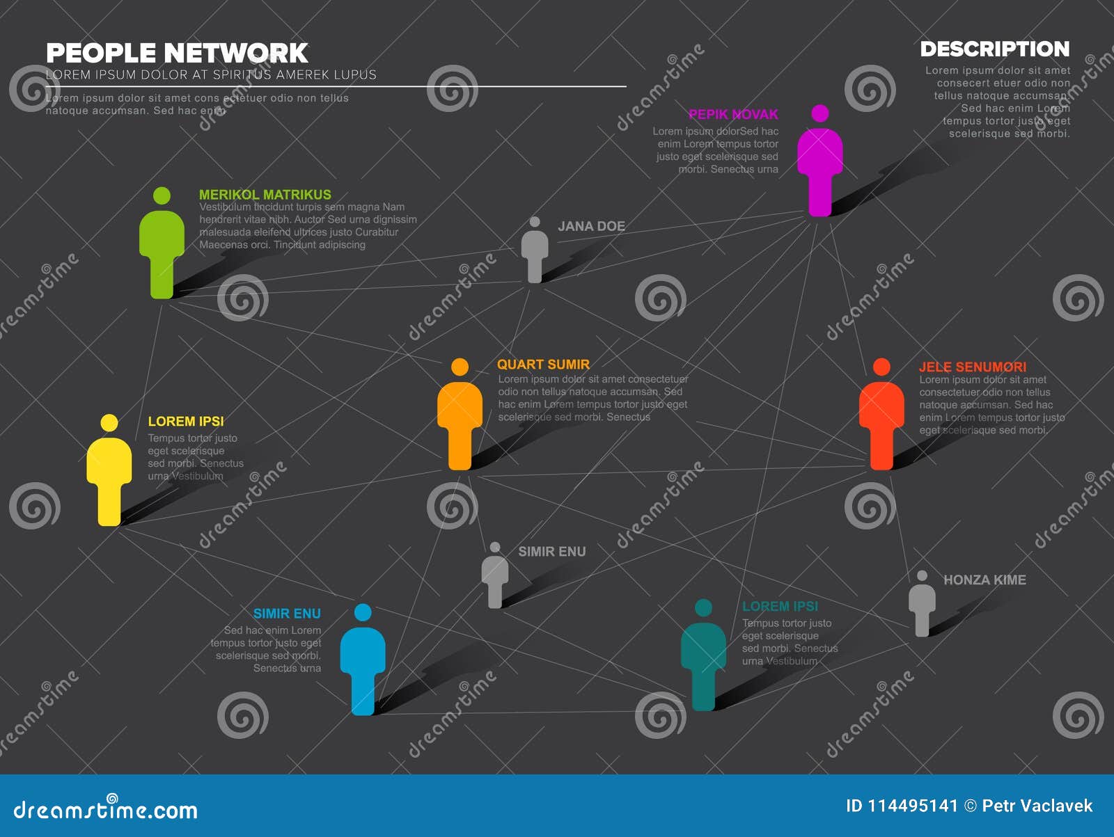 People network 3d chart stock vector. Illustration of base - 114495141