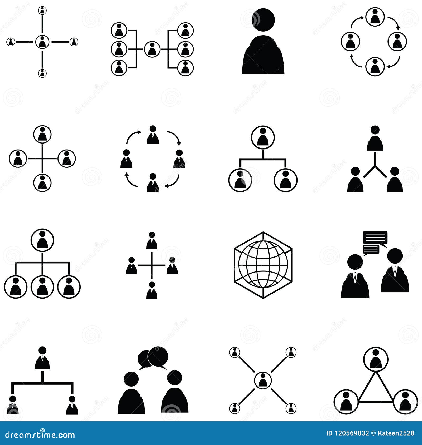 People network icon set stock vector. Illustration of company - 120569832