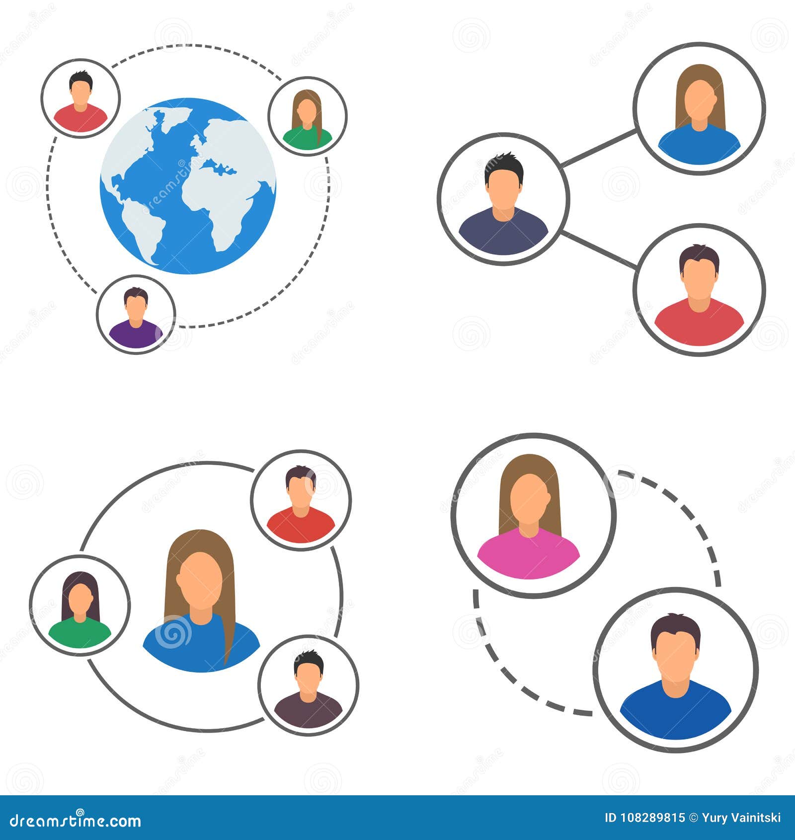 People Network Icons Set, People Connection Set Stock Vector ...