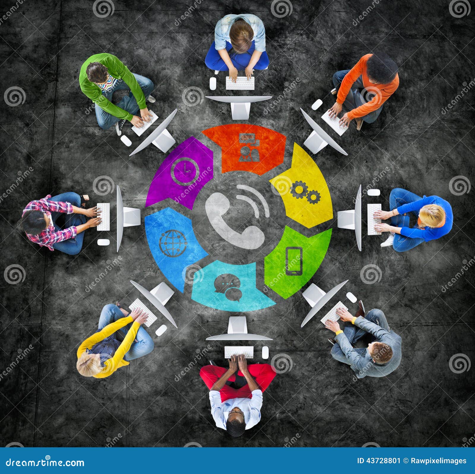 People Networking and Telecommunication Concept Stock Image - Image of ...