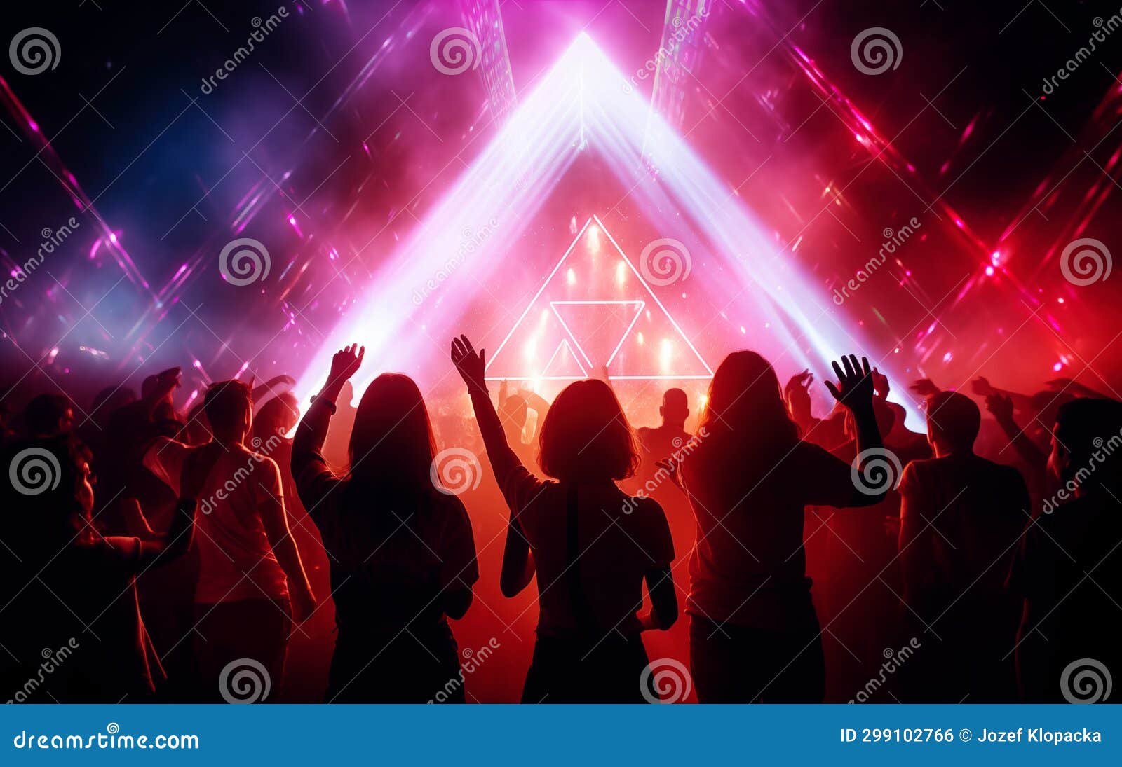 People at a Night Party Full of Pulsating Lights. Stock Photo - Image ...