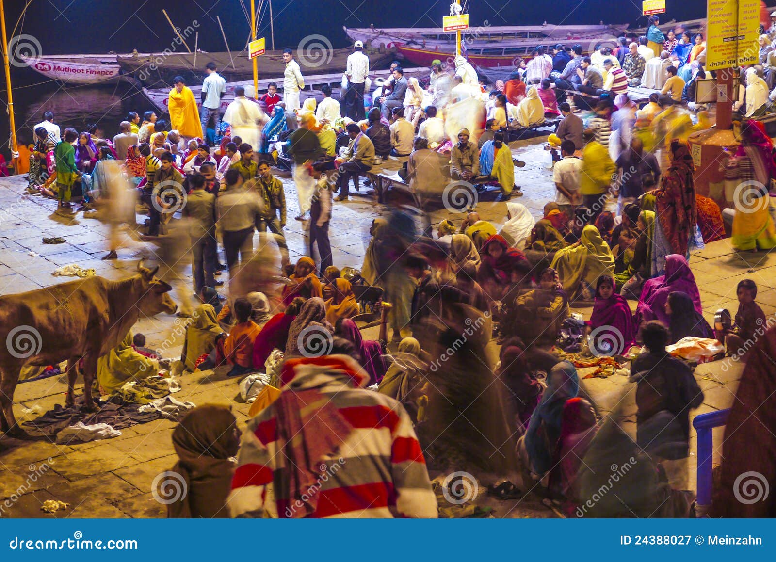 People in the Night in Varanasi Editorial Photography - Image of night ...
