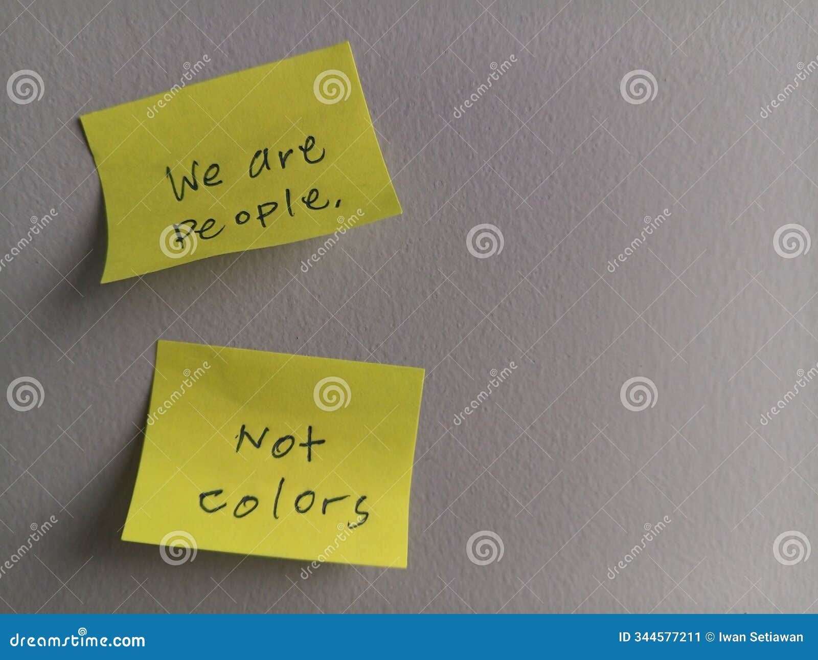 We are people, not colors stock image. Image of text - 344577211