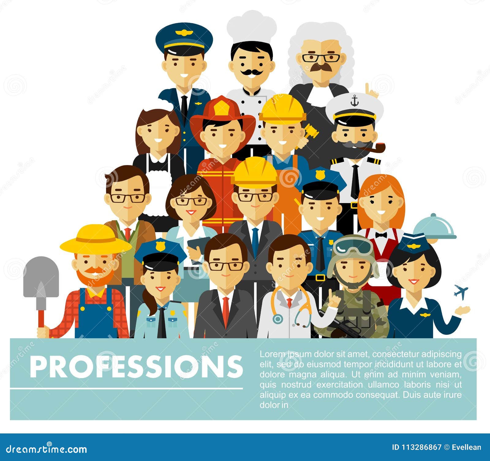 People Occupation Characters Set in Flat Style Isolated on White ...