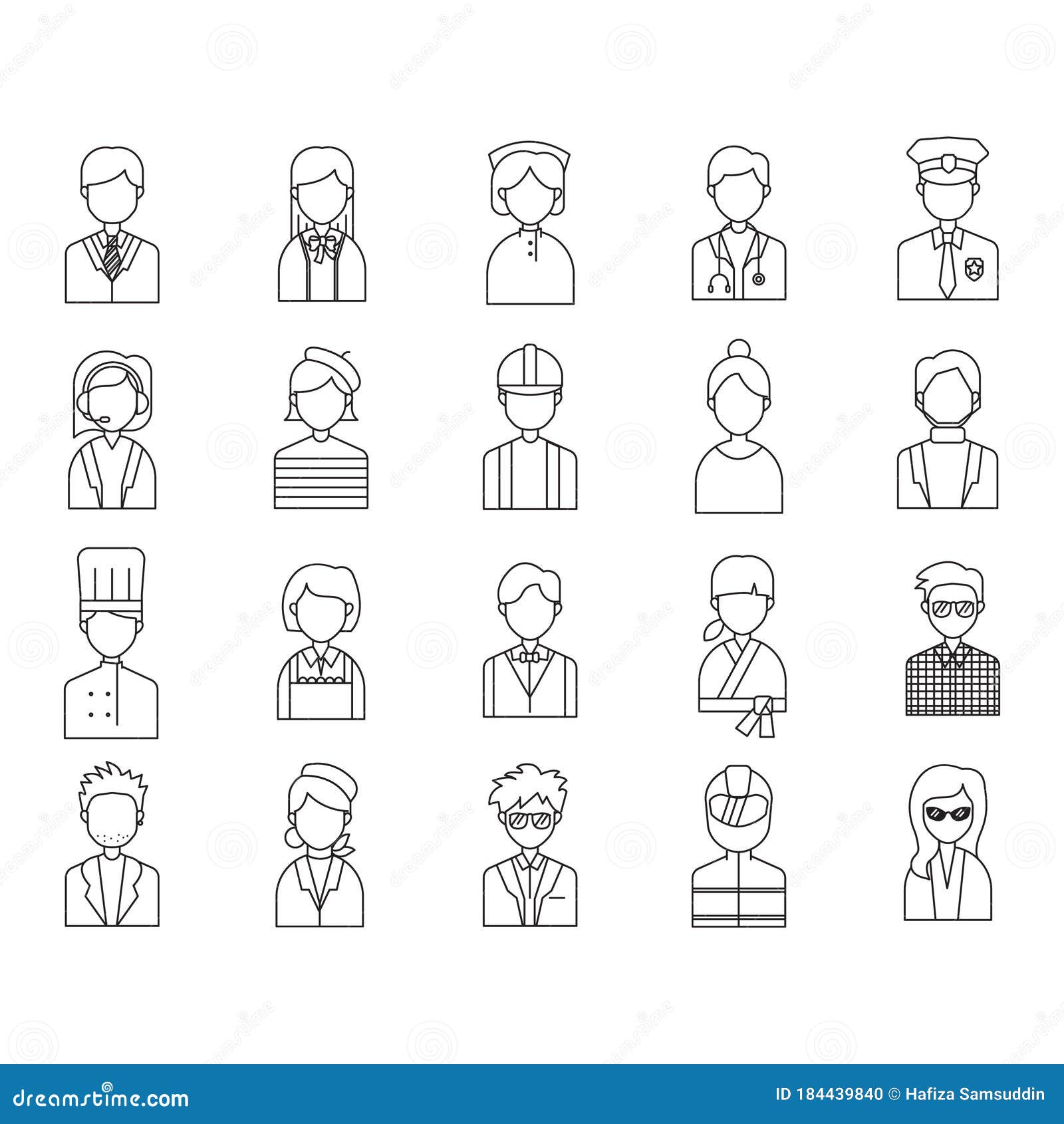 People and Occupations. Vector Illustration Decorative Background ...