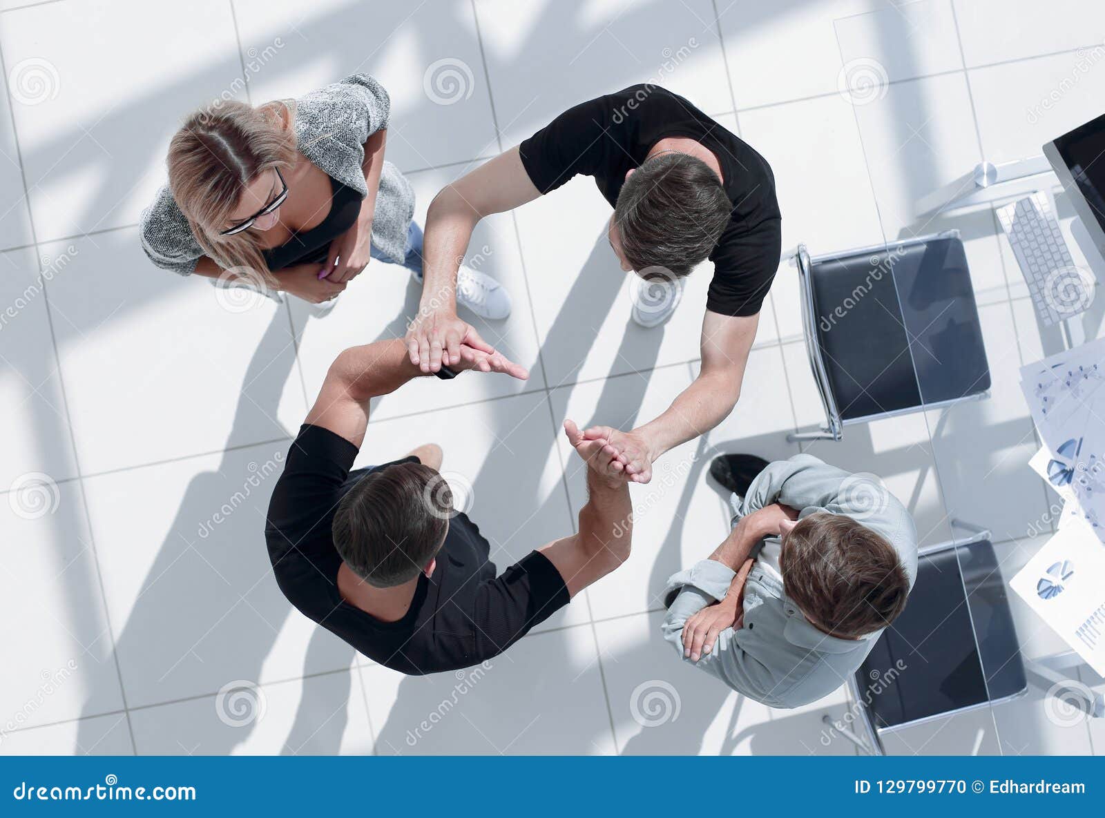 People in the Office Greet Each Other Stock Photo - Image of people ...