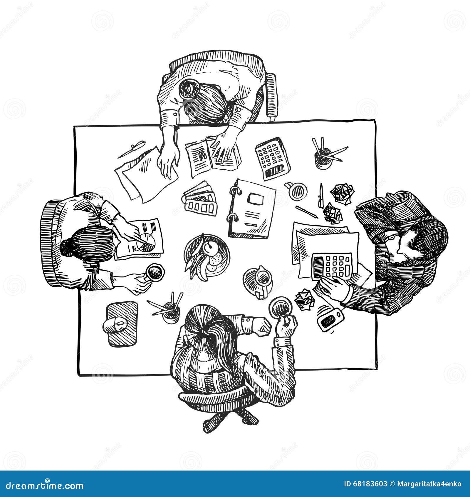 People in the office stock vector. Illustration of monitor - 68183603