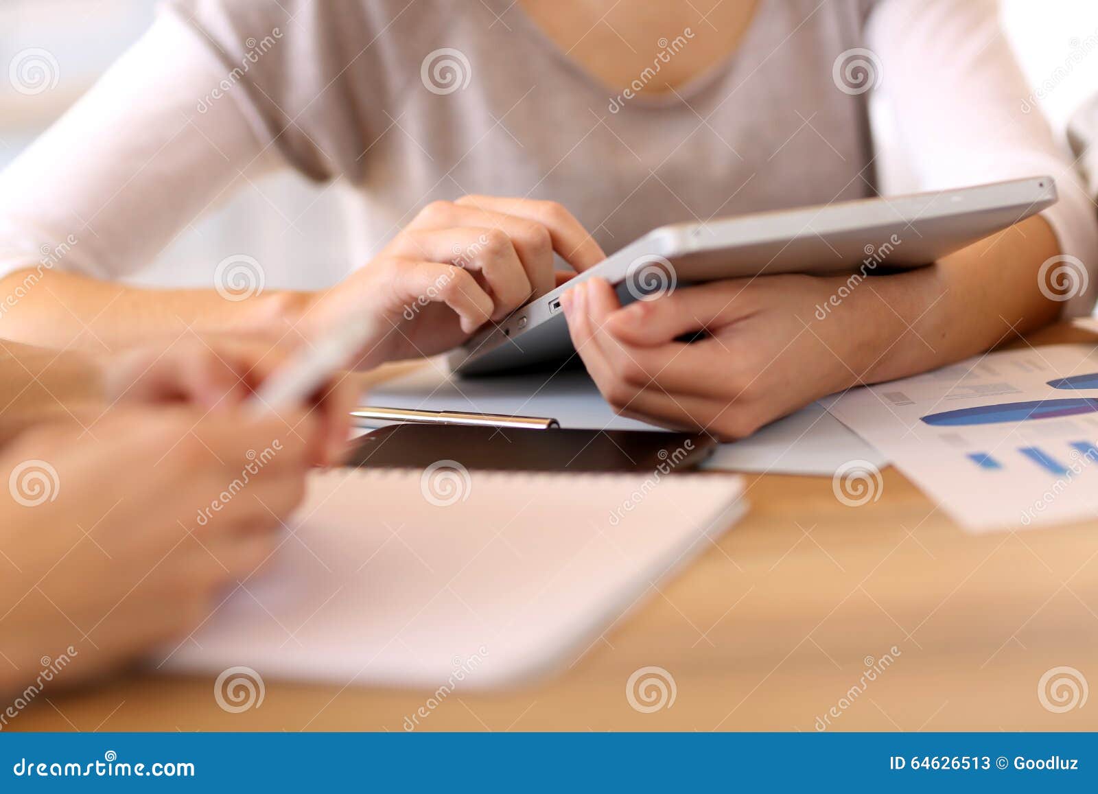 People at Office Using Tablet and Workig Stock Image - Image of tablet ...