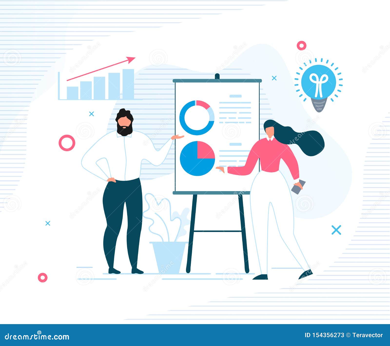 People Office Worker Report Showing Statistics Stock Vector ...