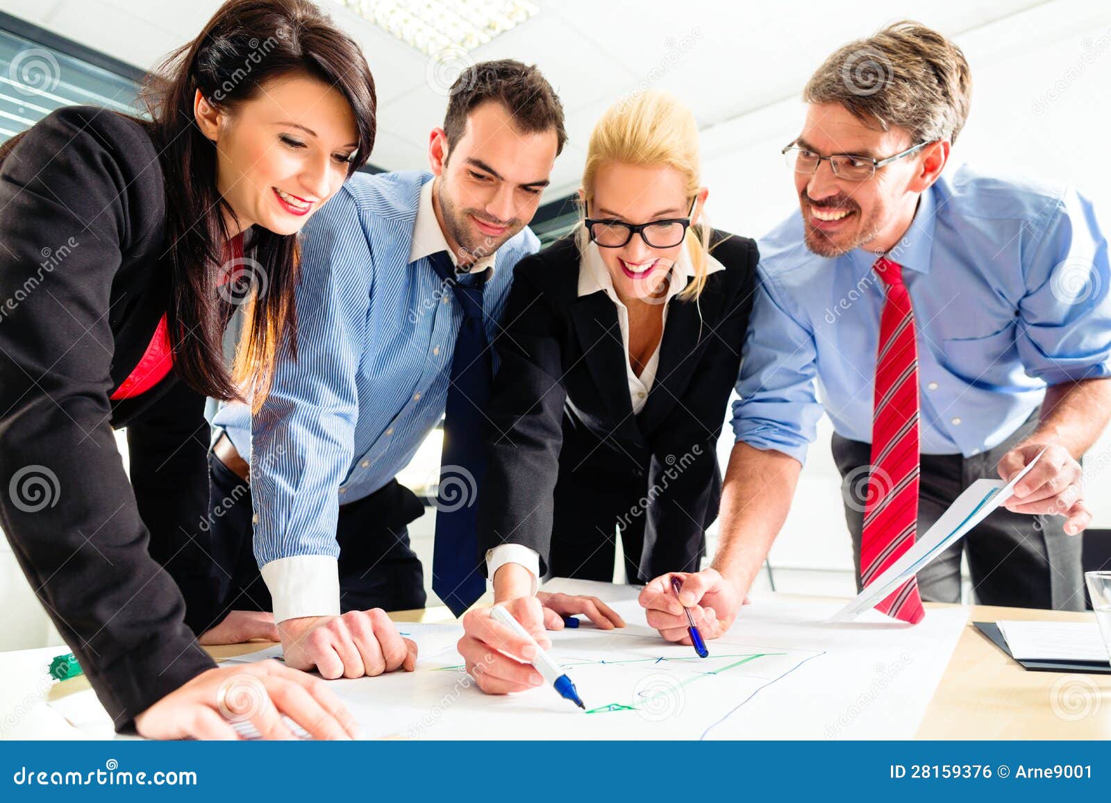 People in Office Working As Team Stock Photo - Image of colleague, four ...