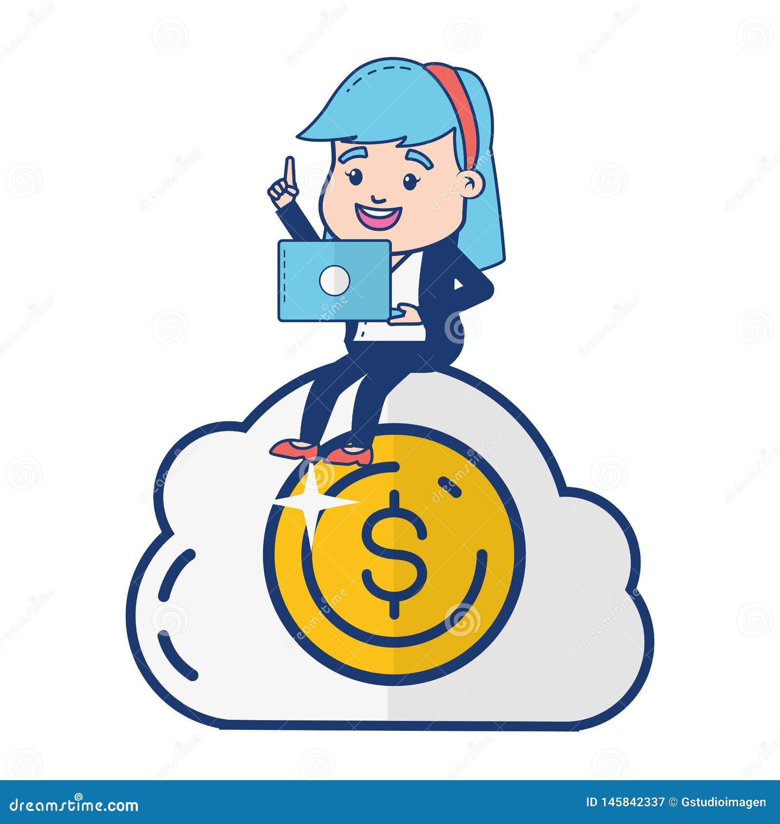 People online banking stock illustration. Illustration of female ...