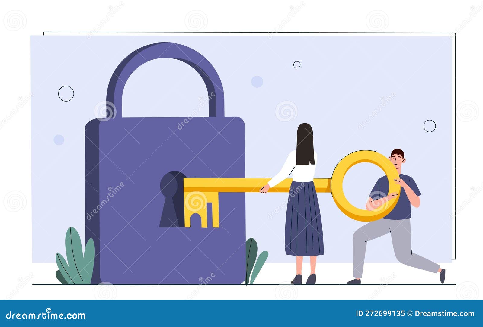People open lock with key stock vector. Illustration of character ...