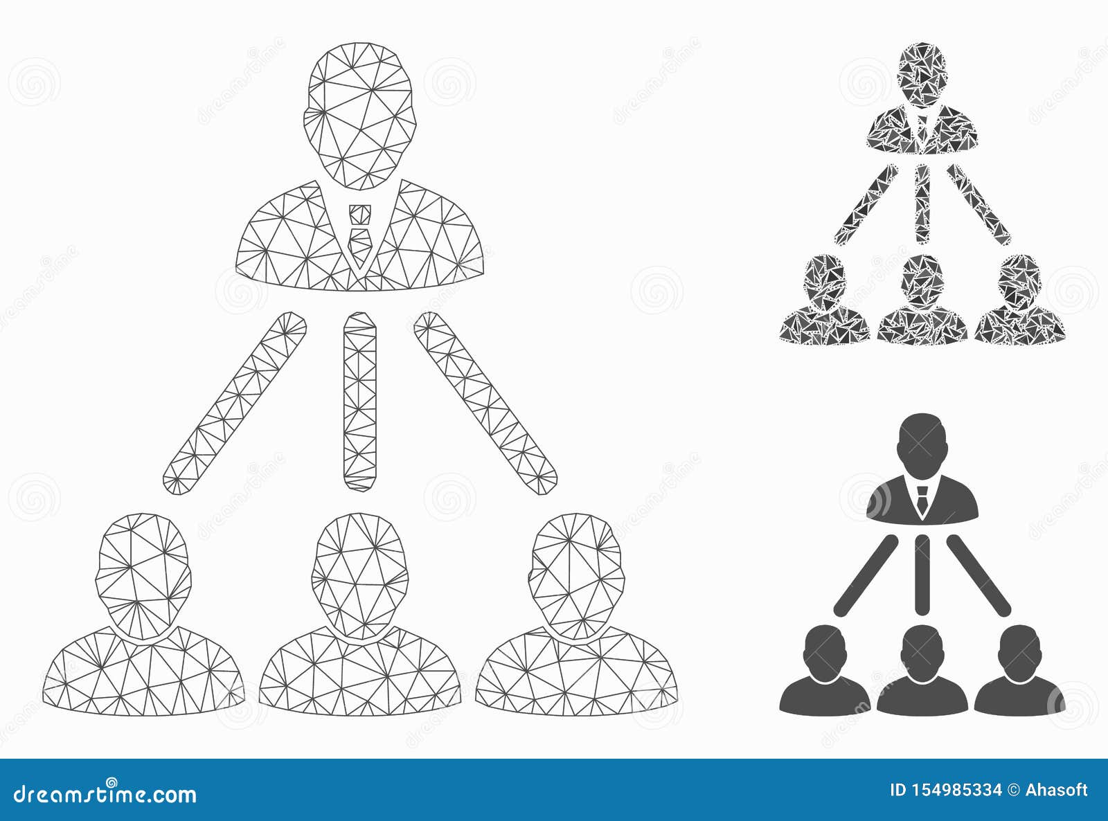 People Organization Structure Vector Mesh Carcass Model and Triangle Mosaic Icon Stock Vector ...