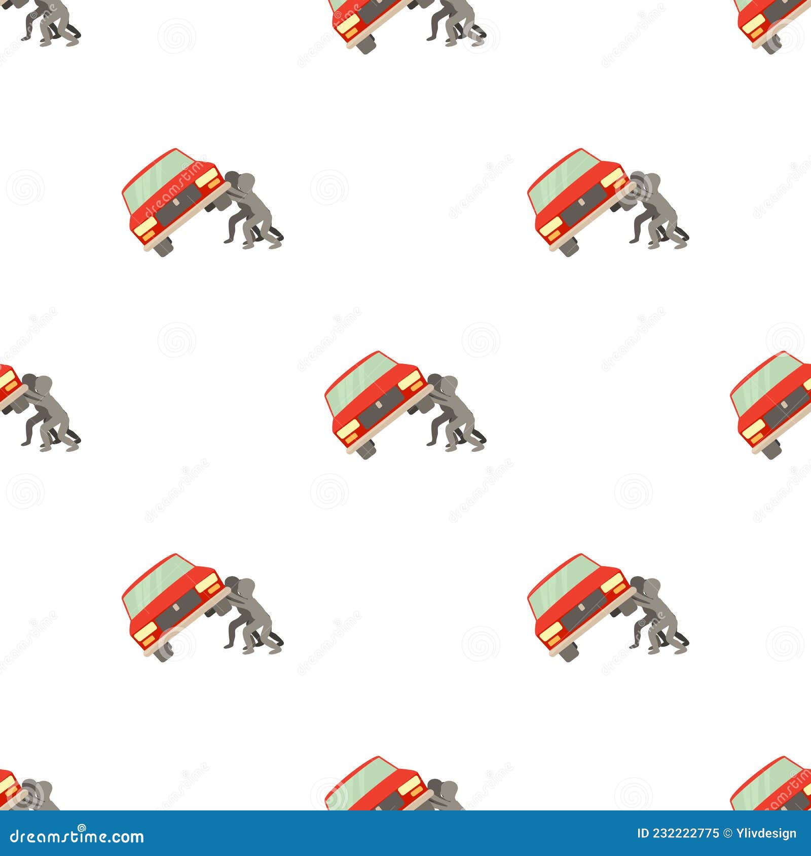 People Overturned Car Pattern Seamless Vector Stock Vector ...
