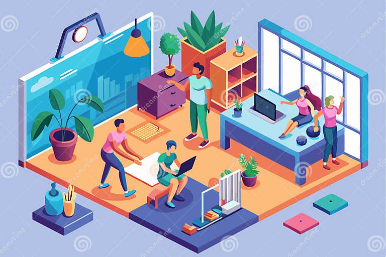 People are Participating in Home Training Sessions, Utilizing Isometric ...