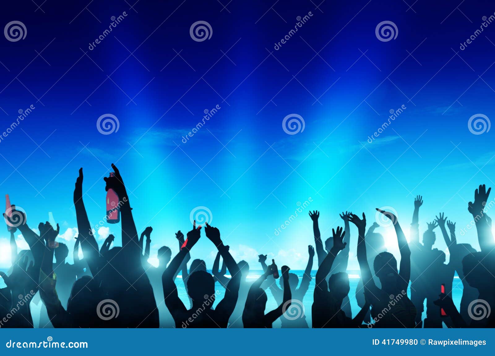 People Partying at Night by the Beach Stock Photo - Image of drink ...