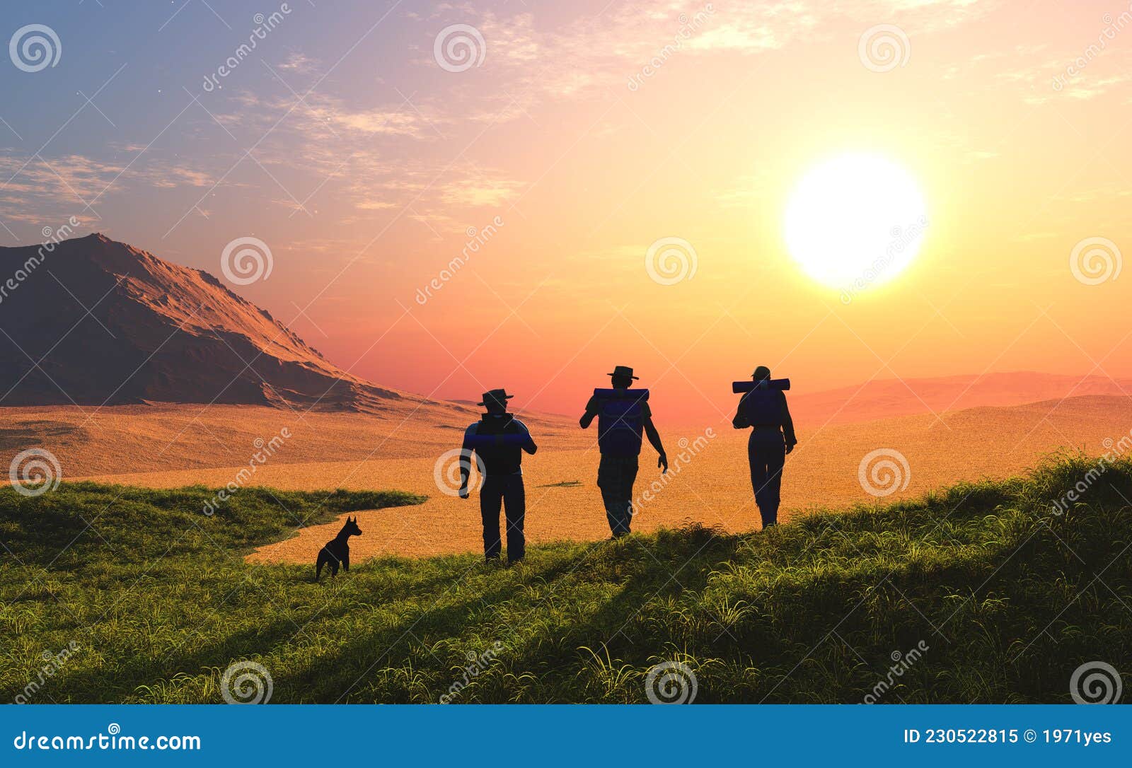 People on the path stock illustration. Illustration of girl - 230522815