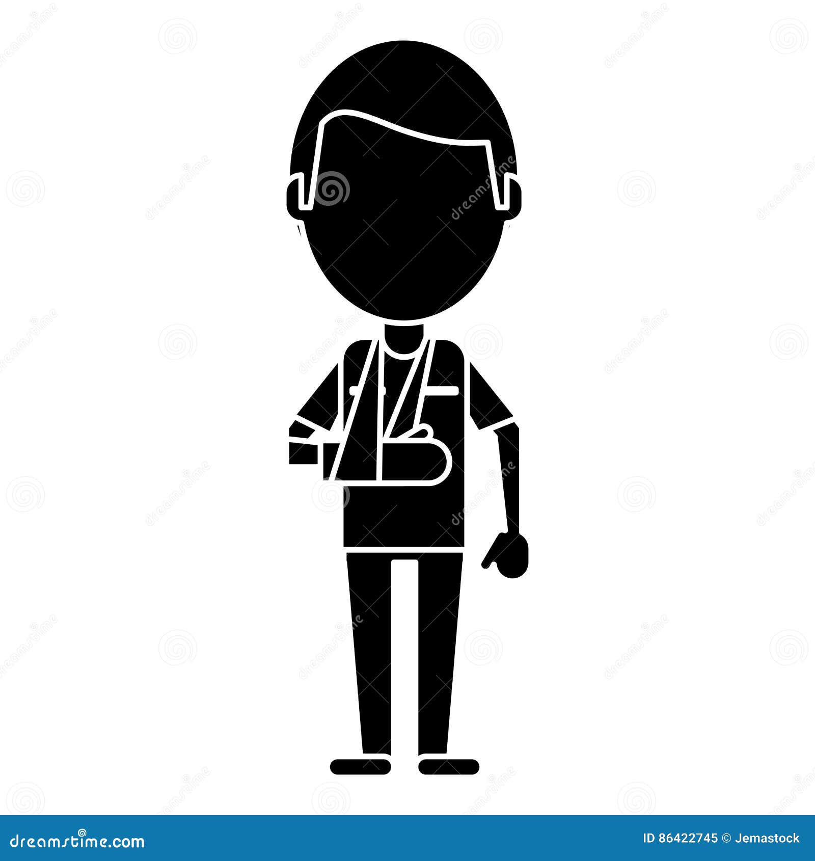 People Patient Broken Arm Pictogram Stock Vector - Illustration of ...