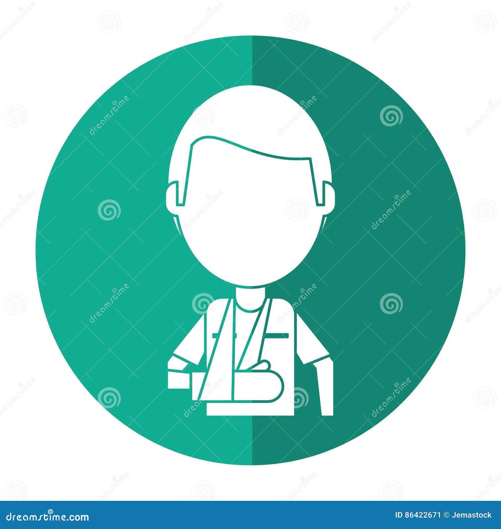 People Patient Broken Arm Shadow Stock Vector - Illustration of ...