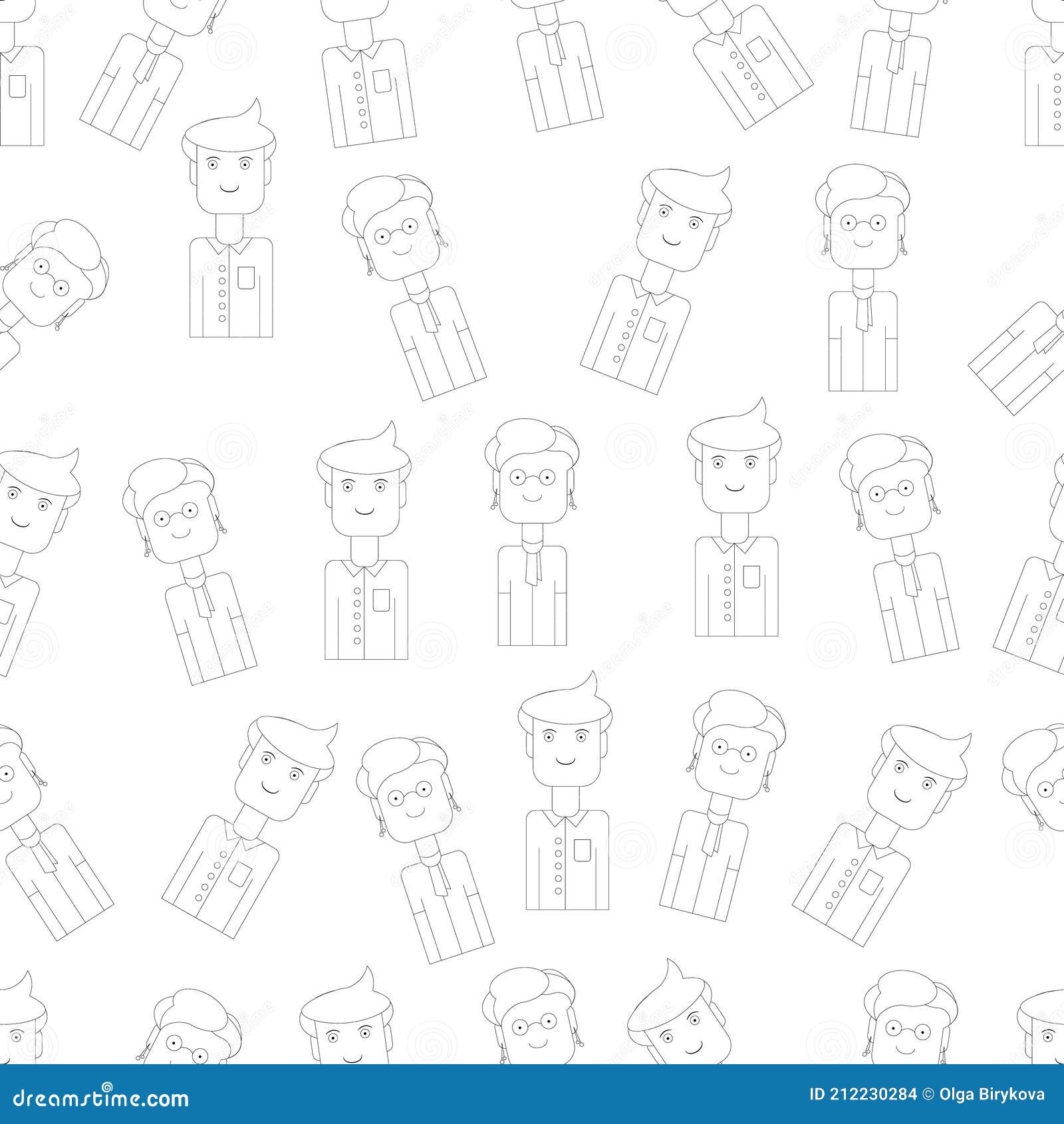 People pattern stock illustration. Illustration of portrait - 212230284