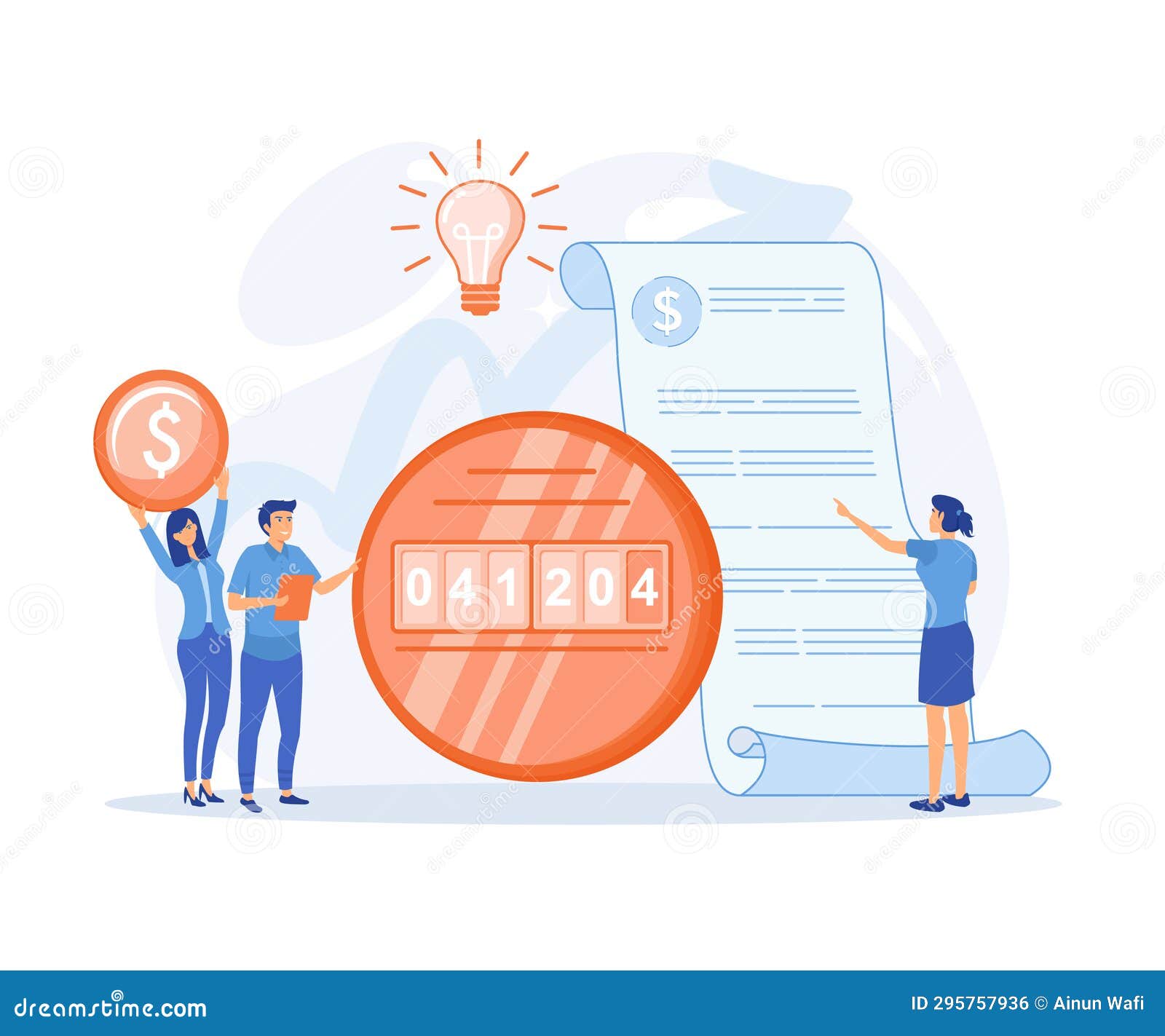 People Paying Utilities. Invoice and Electricity Meter Stock Vector ...