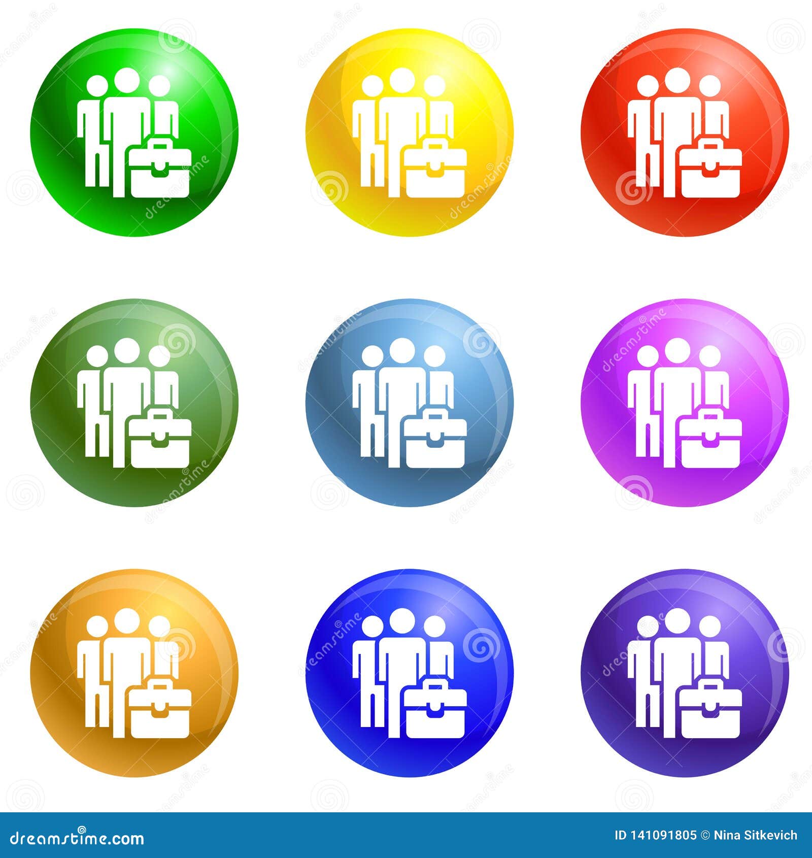 People Peace Group Icons Set Vector Stock Vector - Illustration of ...