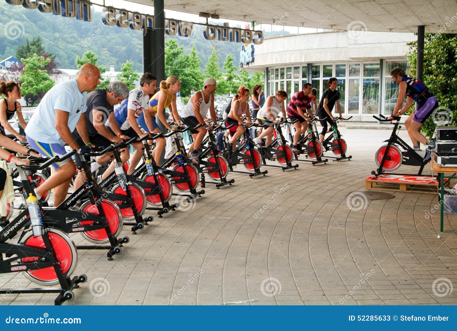 People Pedaling during a Spinning Class Editorial Stock Photo - Image ...