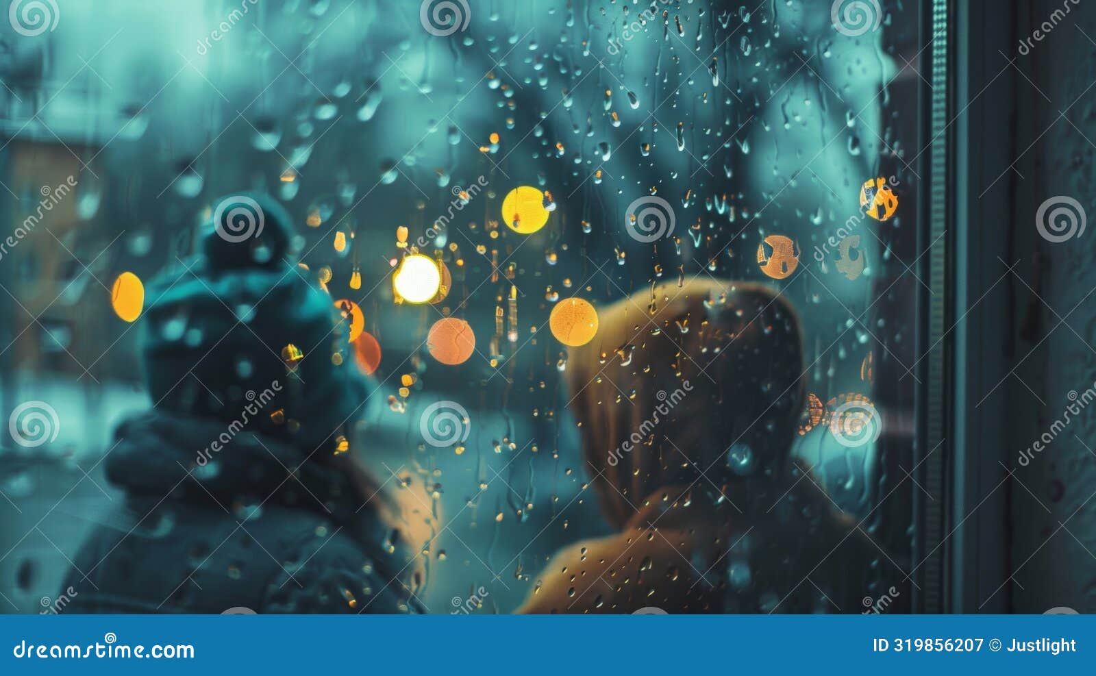 People Peek Out of Their Windows Watching the Storm Rage on Stock Image - Image of people ...