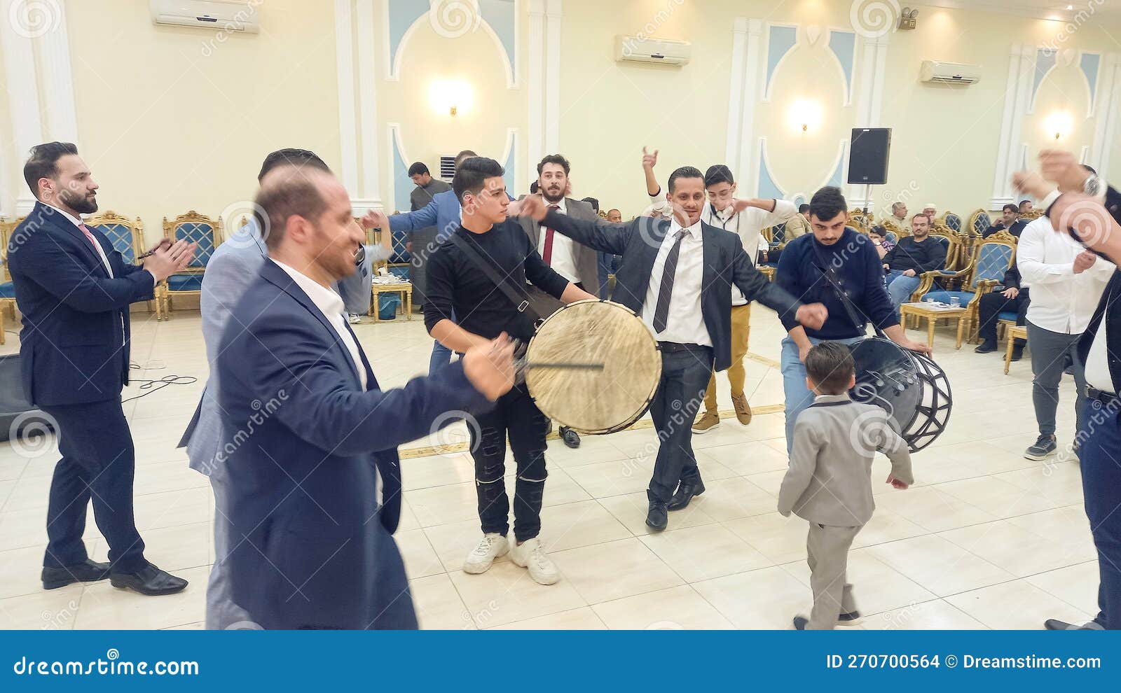 People Performing Dance with Young Drummer Boy Arabian Popular Dance ...