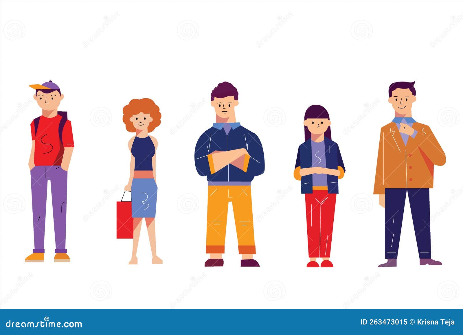 People Vector Cartoon Flat Style Stock Vector - Illustration of ...