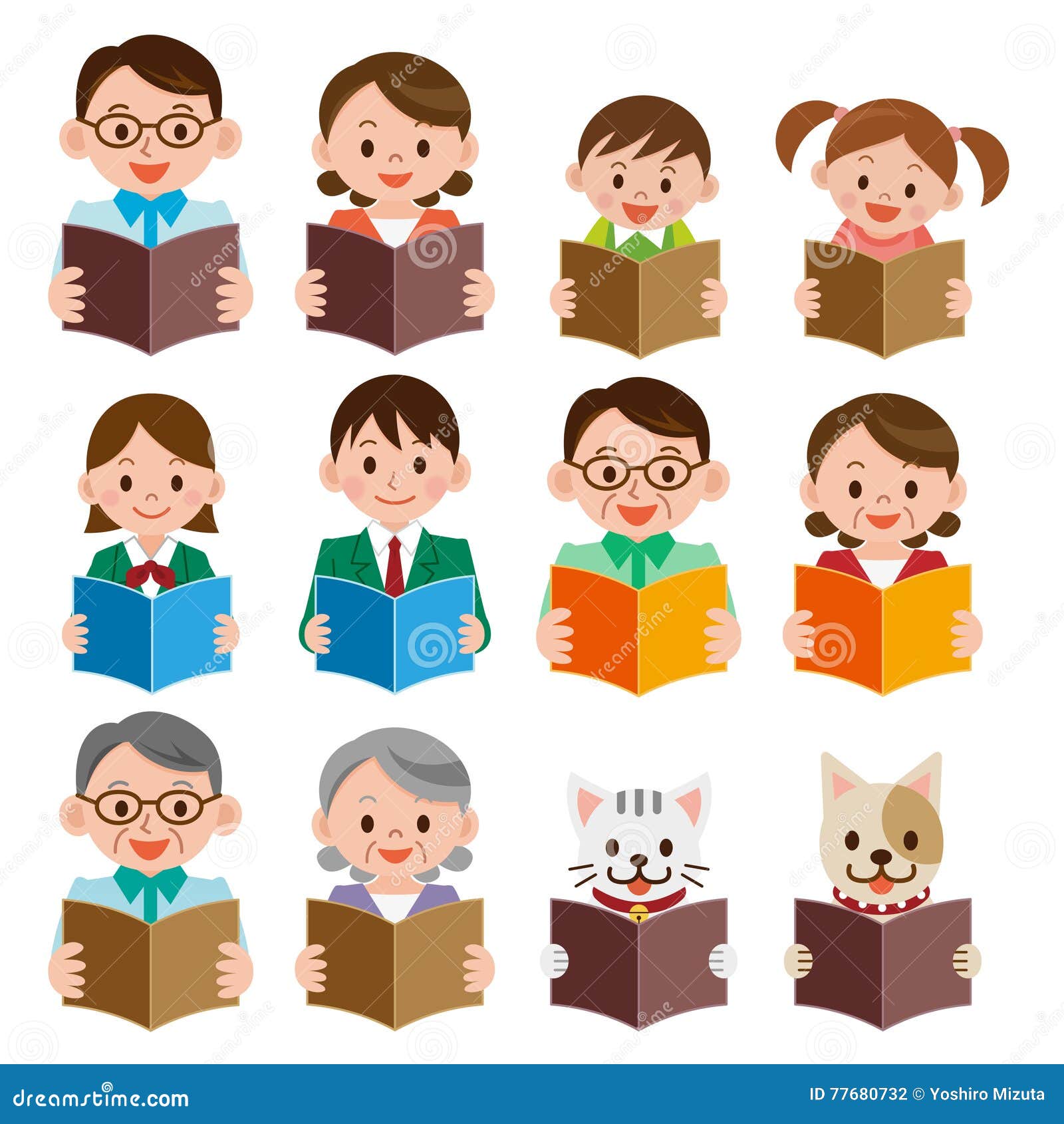 People and Pets To See the Catalog Stock Vector - Illustration of look ...