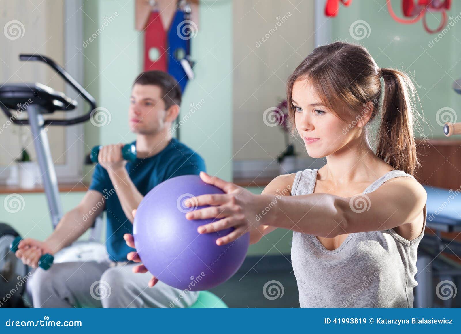 People during Physical Exercises Stock Image - Image of equipment ...
