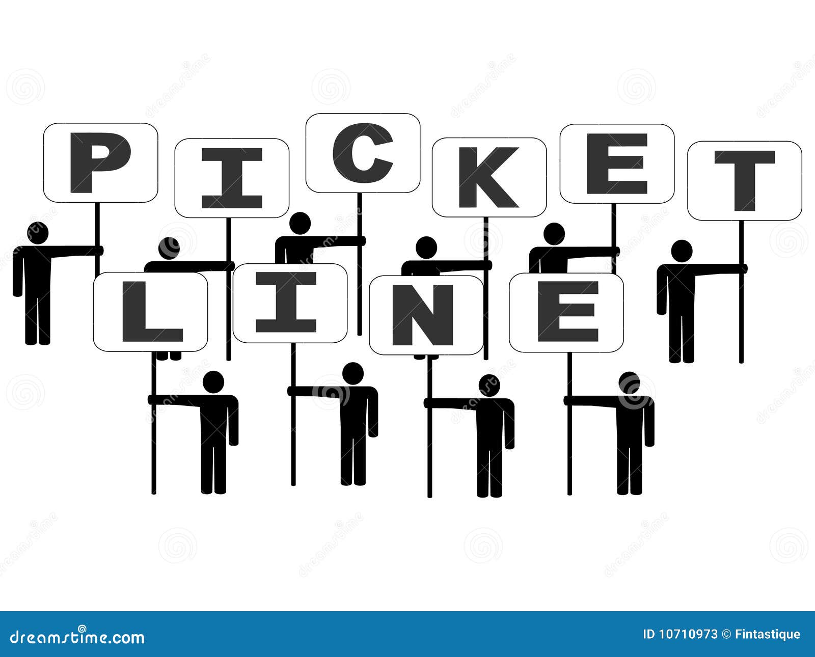 People on picket line stock vector. Illustration of figure - 10710973