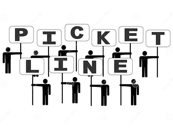 People on picket line stock vector. Illustration of figure - 10710973