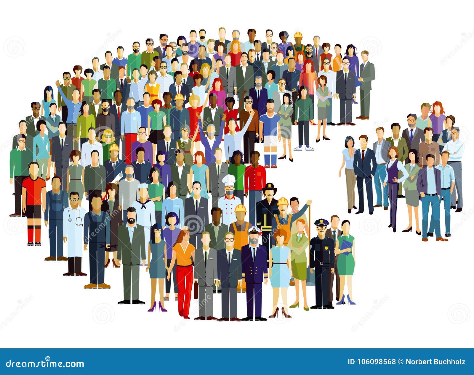 People Pie Chart Statistics Illustration Stock Vector - Illustration of ...