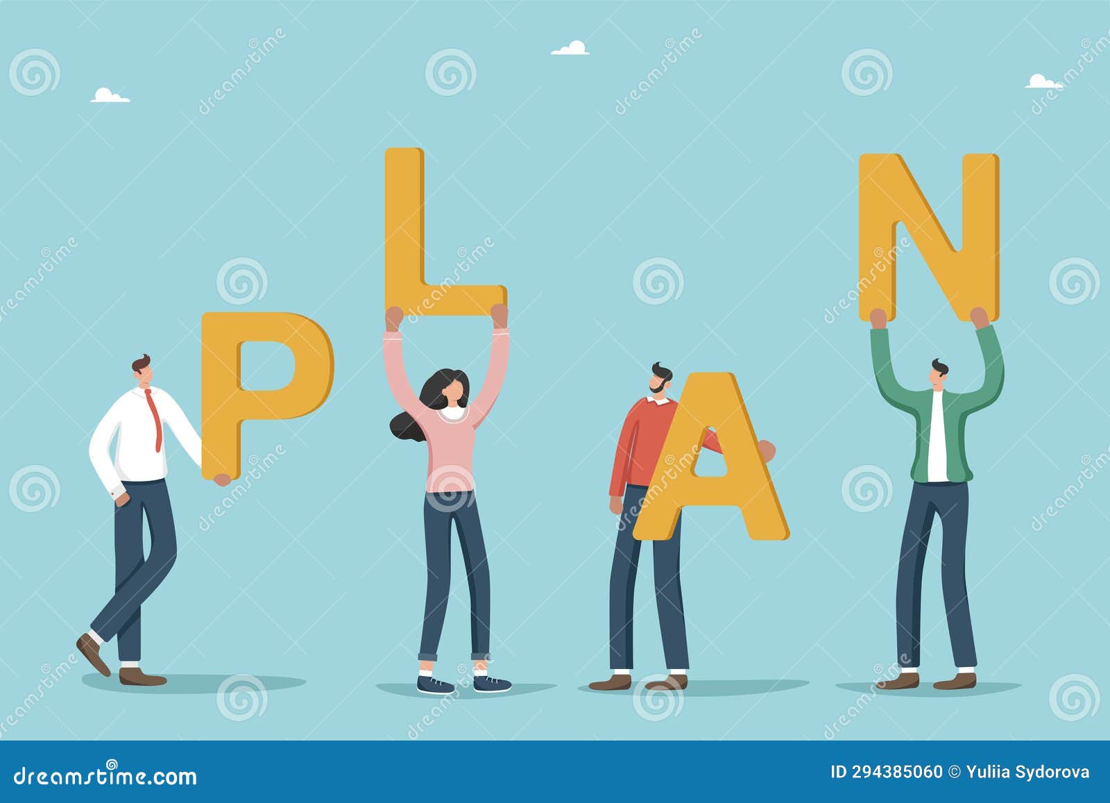 People with plan letters stock vector. Illustration of occupation ...