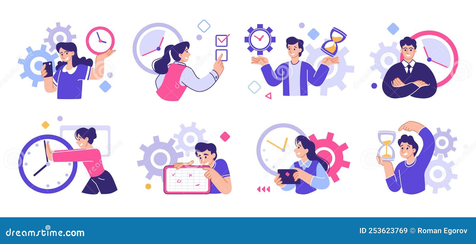 People Planning Work. Time Management. Productive Persons Organize ...