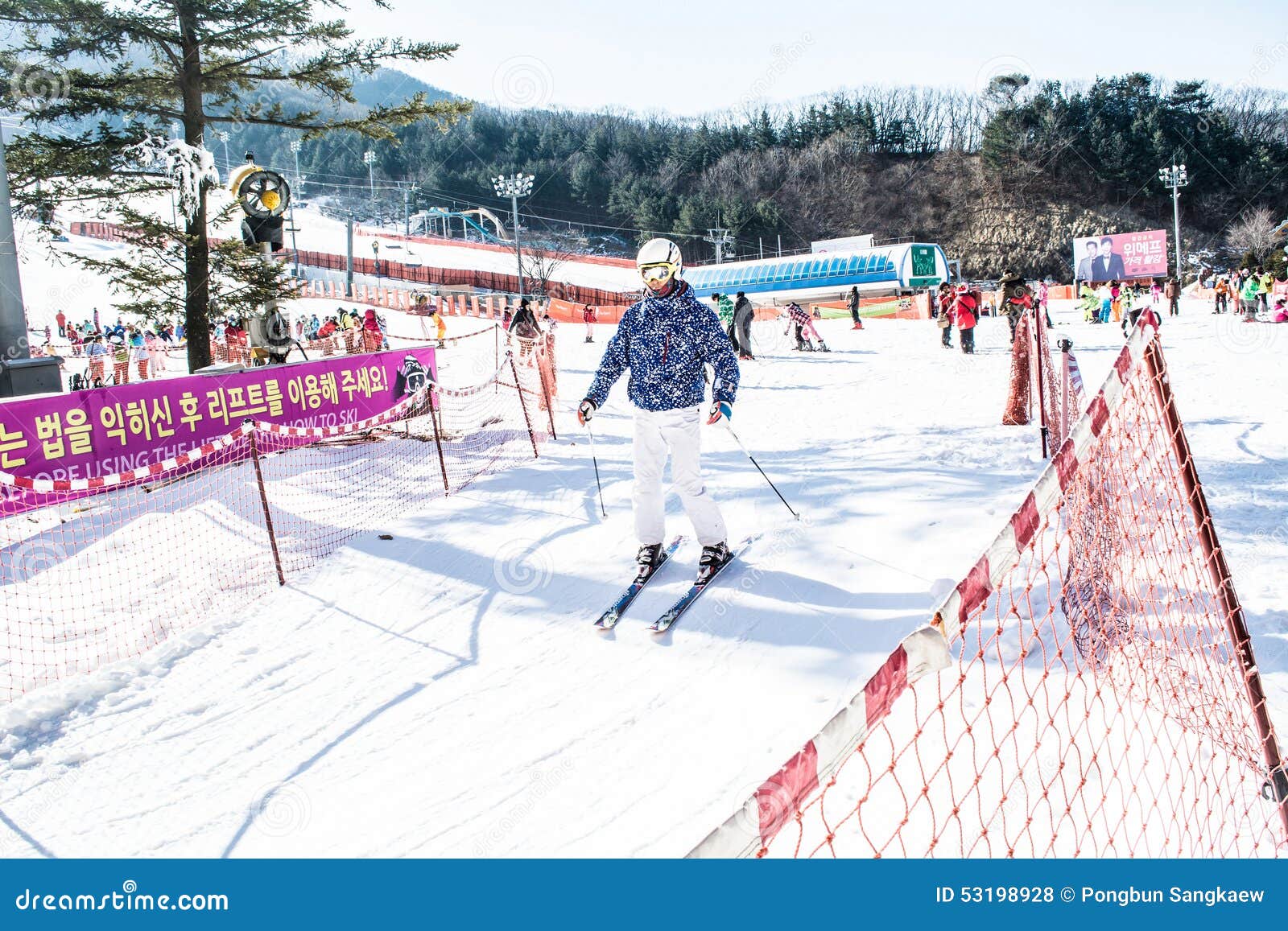 People Play Skiing at the Mountain Editorial Stock Photo - Image of ...