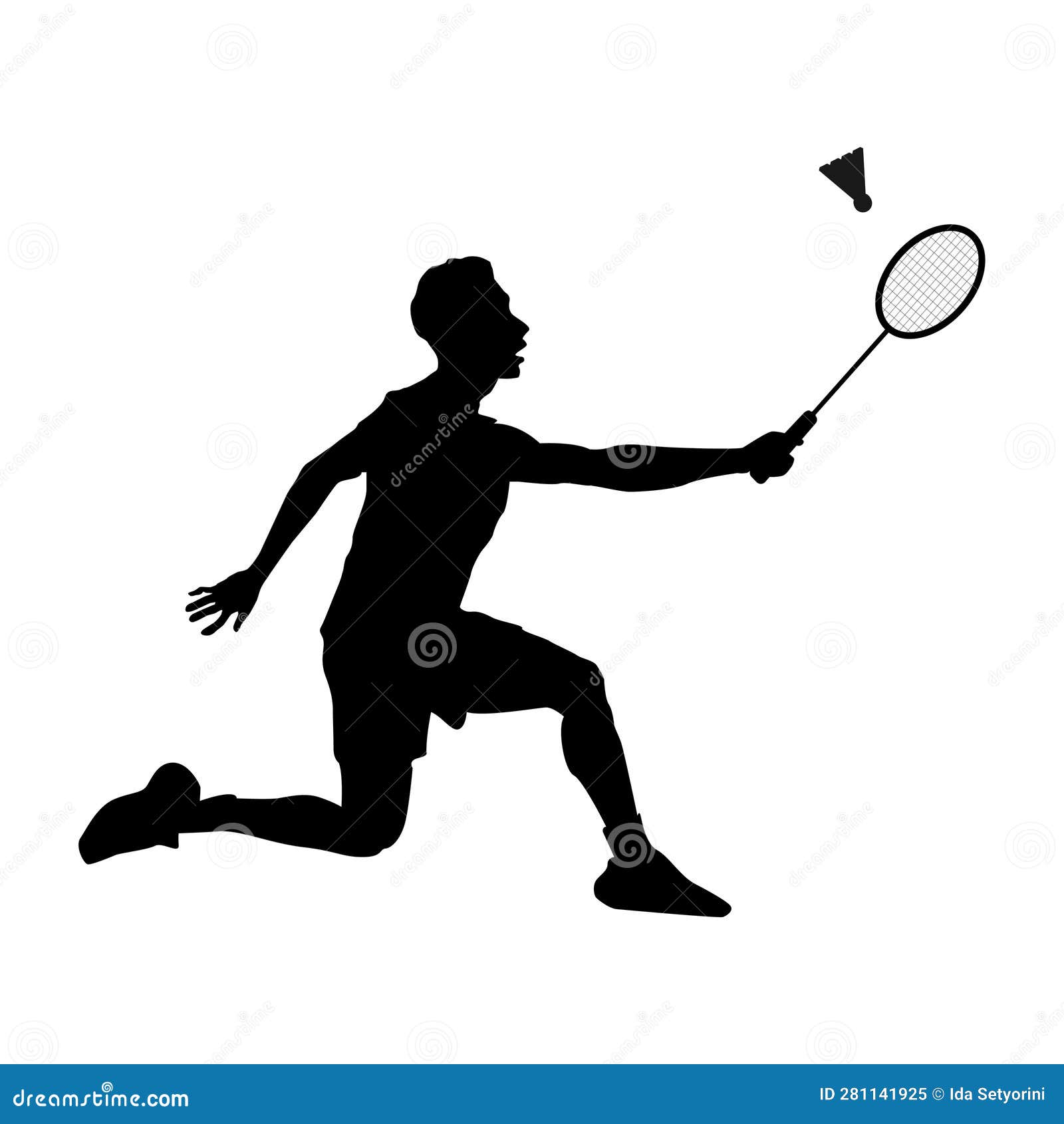 People are Playing Badminton Vector Stock Illustration - Illustration ...