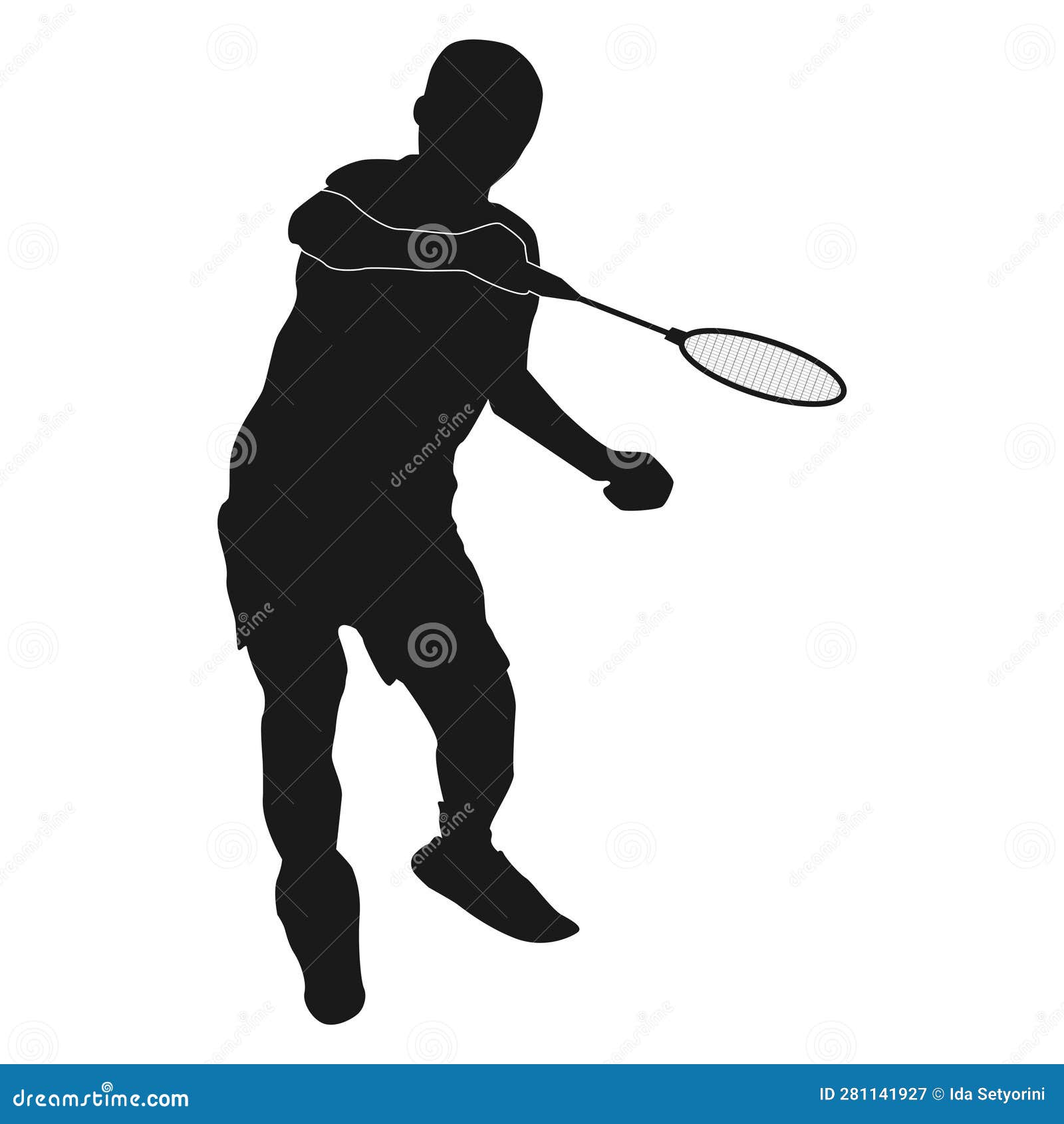 People are Playing Badminton Vector Stock Illustration - Illustration ...