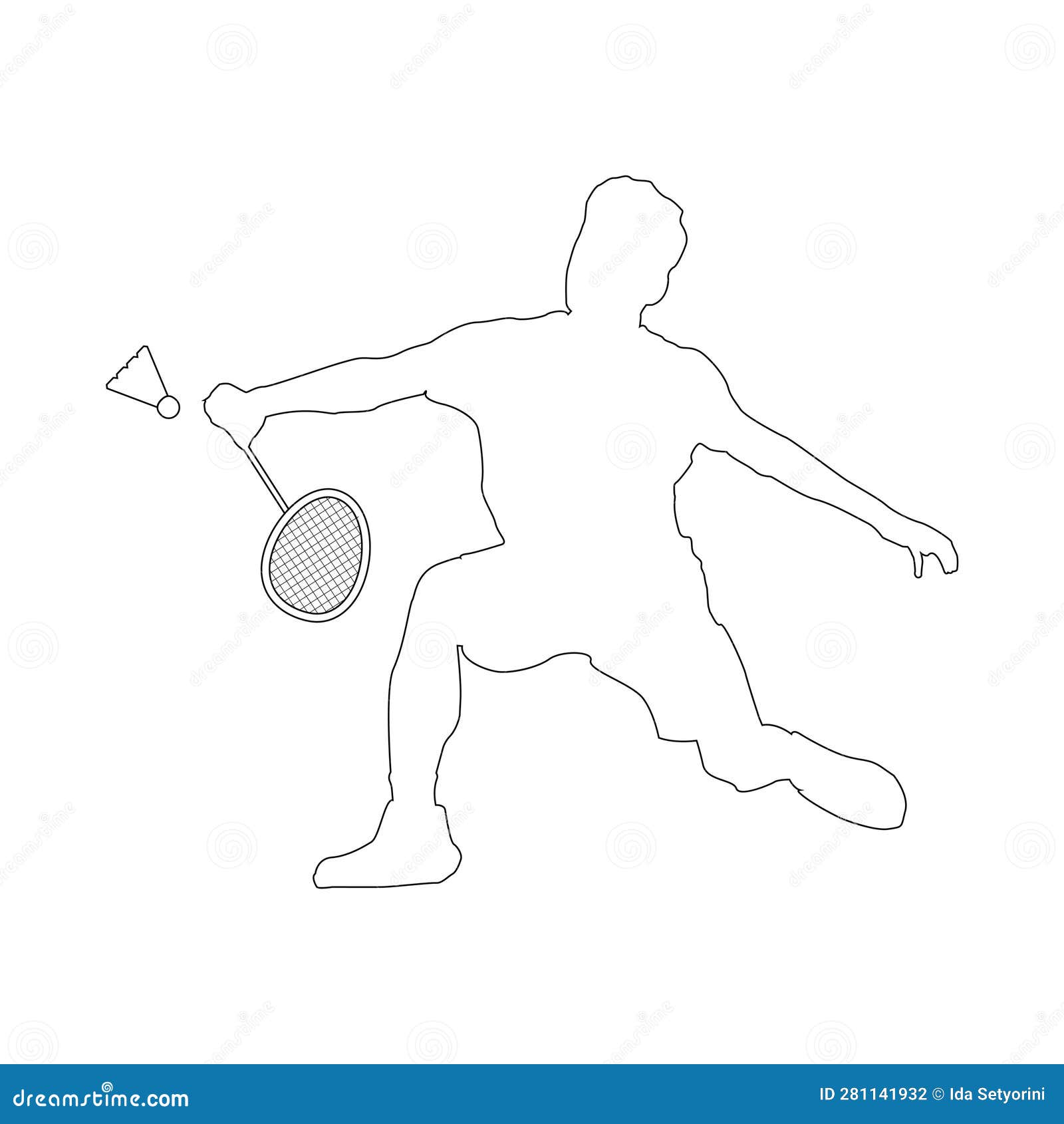 People are Playing Badminton Vector Stock Illustration - Illustration ...